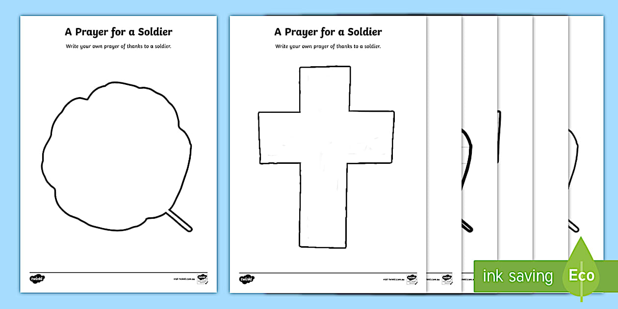 A Prayer for a Soldier Worksheet (teacher made) - Twinkl