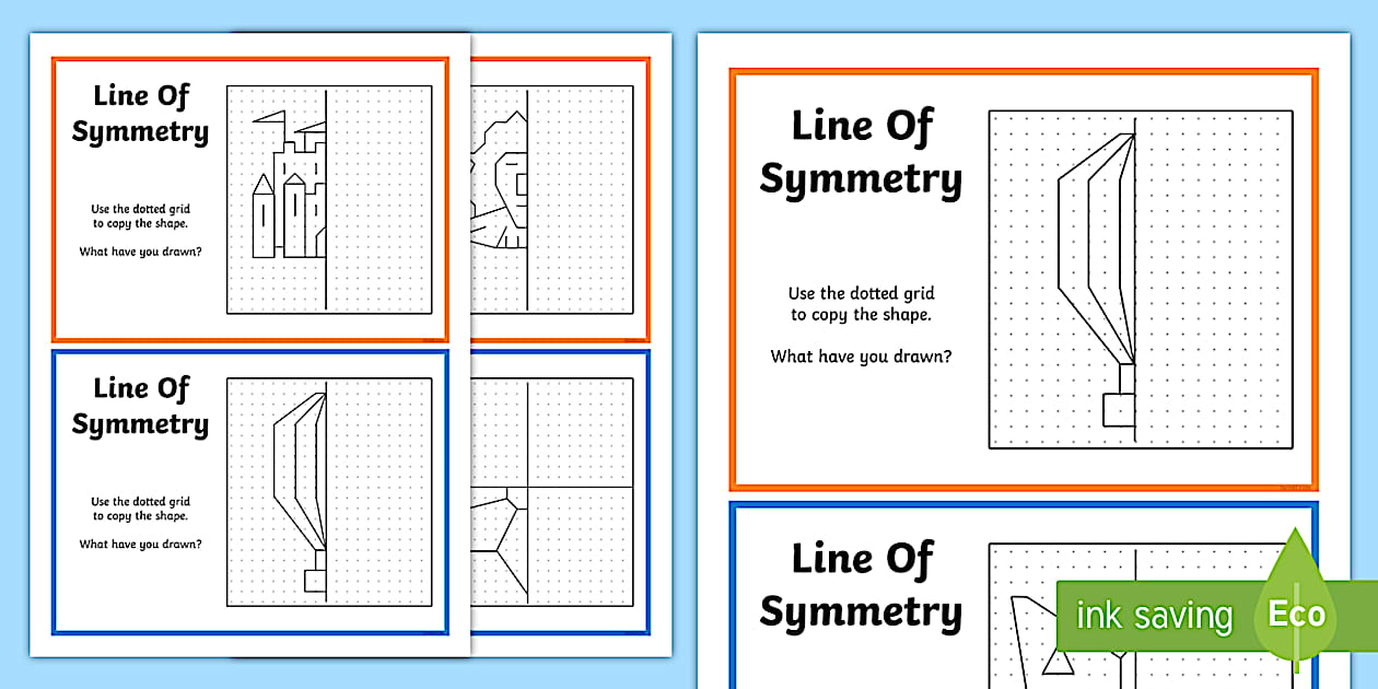 Reflective Symmetry Drawing Challenge Cards - Twinkl