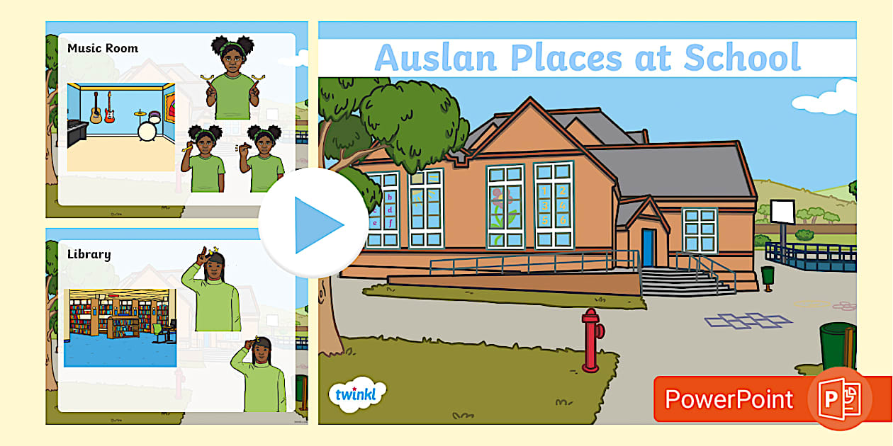 Auslan Places at School PowerPoint - Twinkl