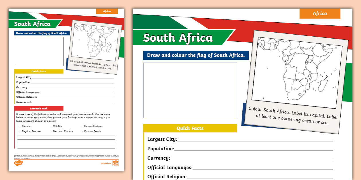 KS2 South Africa Research Activity - Geography - Africa
