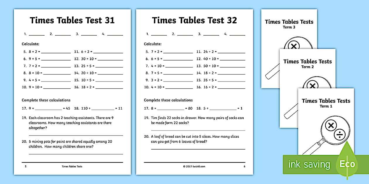 Times Table Assessment Sheet | Teacher Made | Twinkl