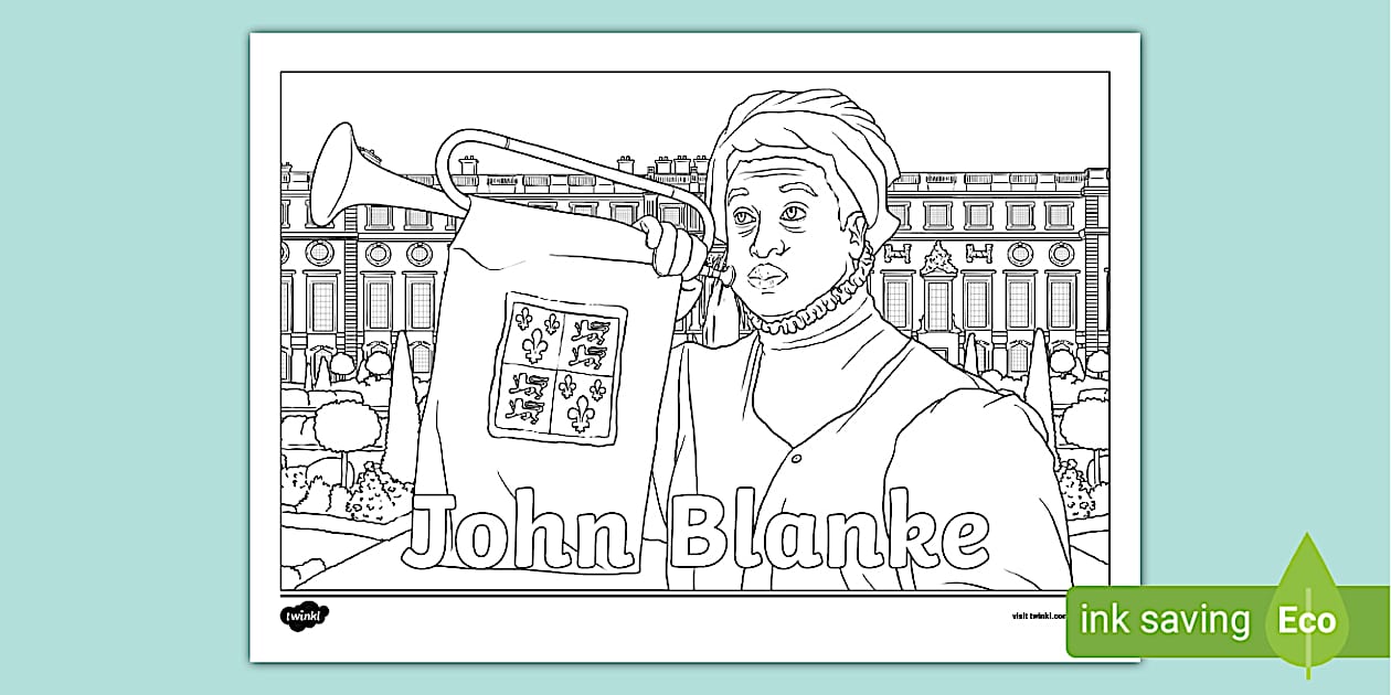 John Blanke Colouring Page (teacher made) - Twinkl