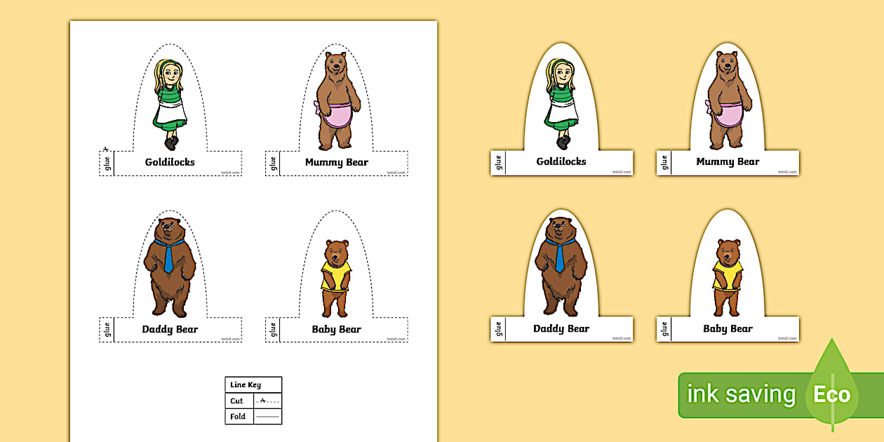 Goldilocks and the Three Bears Finger Puppets - Twinkl