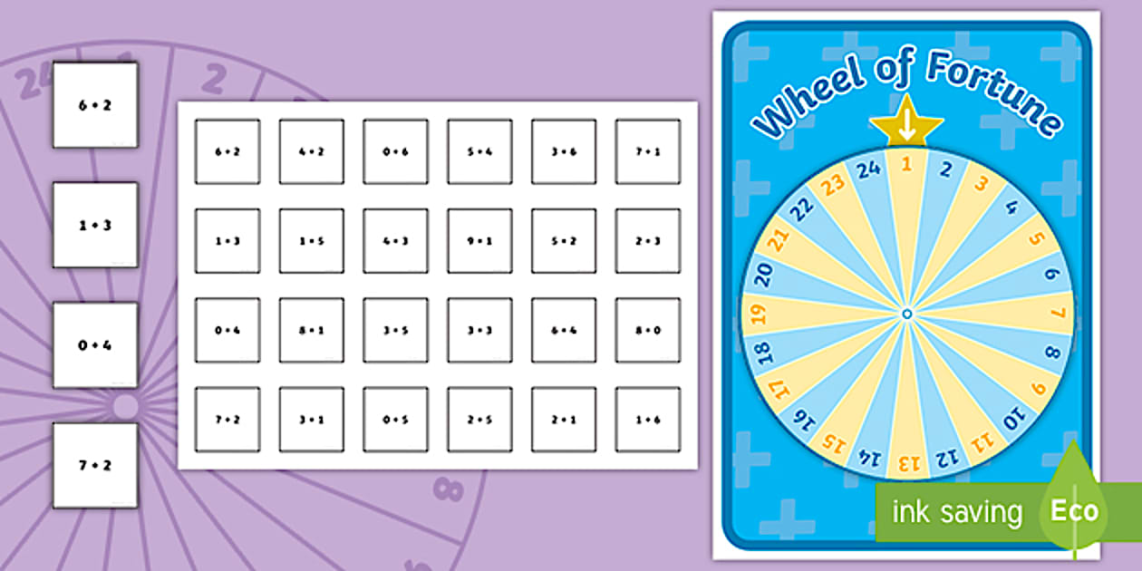 Addition to 10 Wheel of Fortune Spinning Wheel Activity Pack