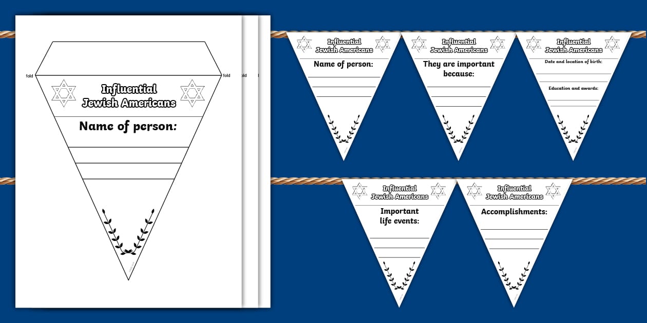 Jewish American Heritage Month Notable People Bunting