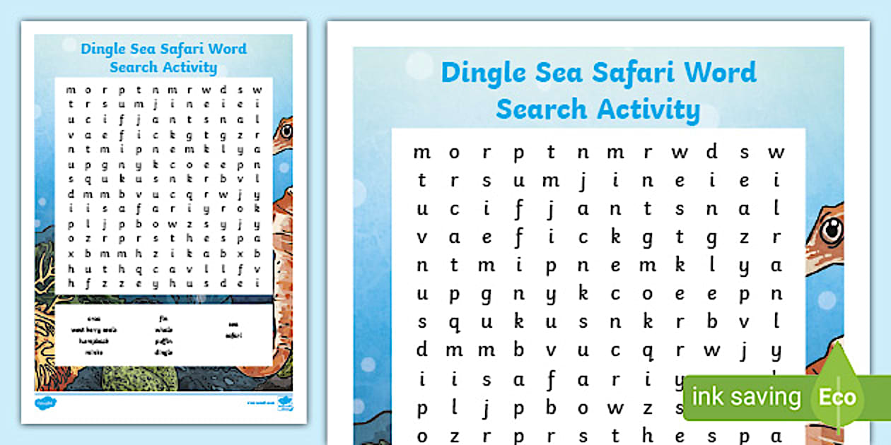 Dingle Sea Safari Word Search Activity - Primary Resources