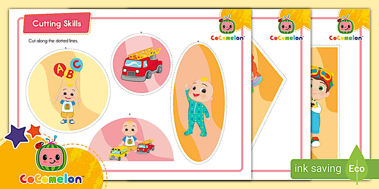 FREE! - CoComelon: Cutting Skills Activity - Twinkl