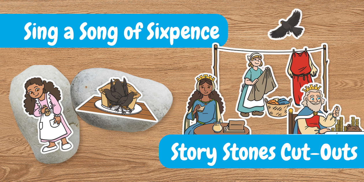 Sing a Song of Sixpence Story Stones Image Cut-Outs