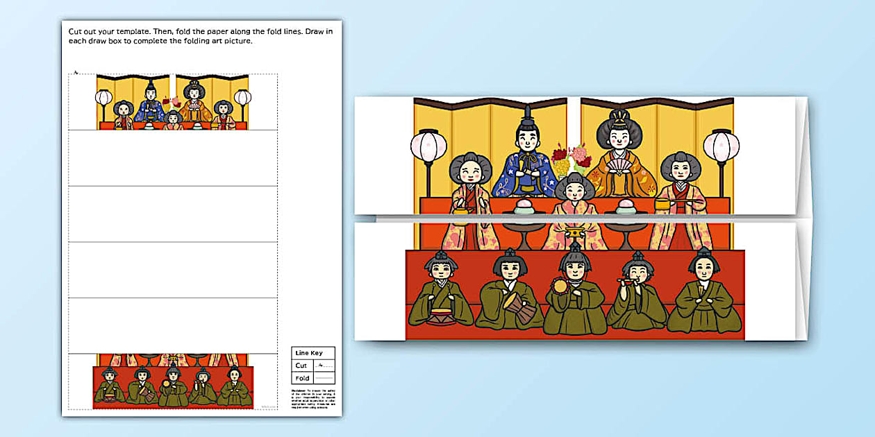 Hinamatsuri Folding Art Template (teacher made) - Twinkl