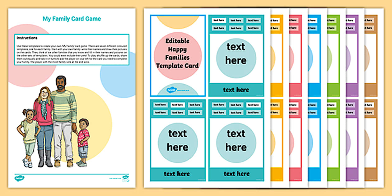 KS2 My Family Card Game - Home Learning Resources - Twinkl
