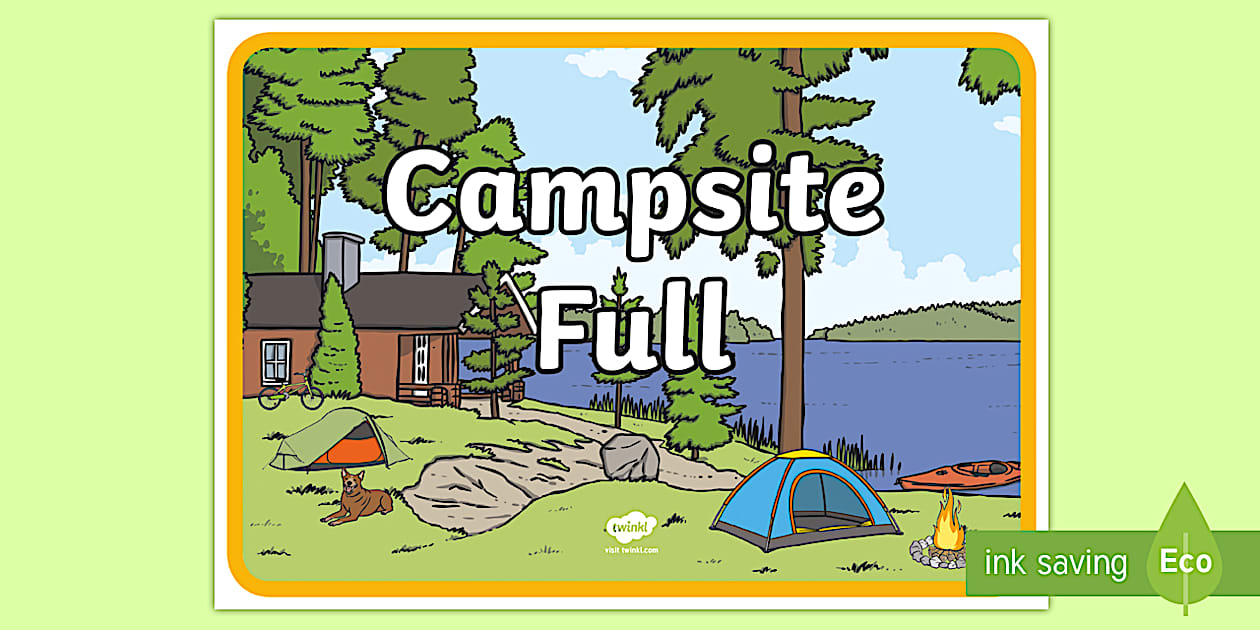 Campsite Full Display Sign (teacher made) - Twinkl