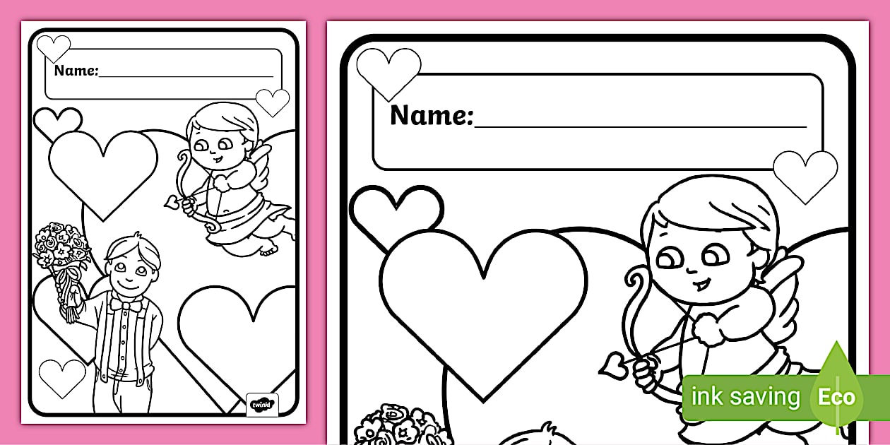 Valentine's Day Colouring Book Cover | Twinkl | KS1