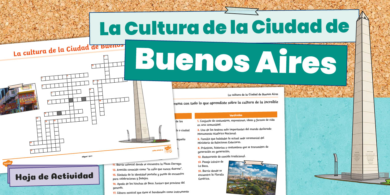 Hoja de Actividad: Crucigrama - La Cultura de la Ciudad de Buenos Aires