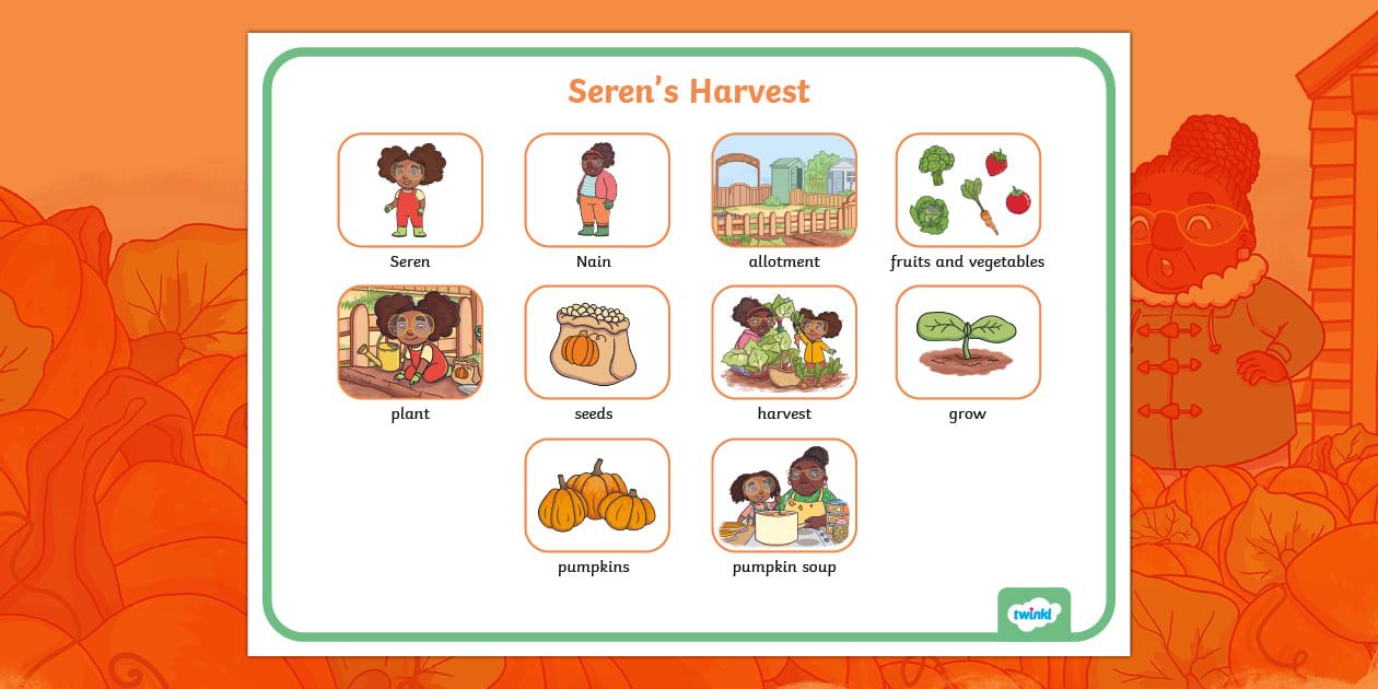 Seren's Harvest Word Mat (teacher made) - Twinkl