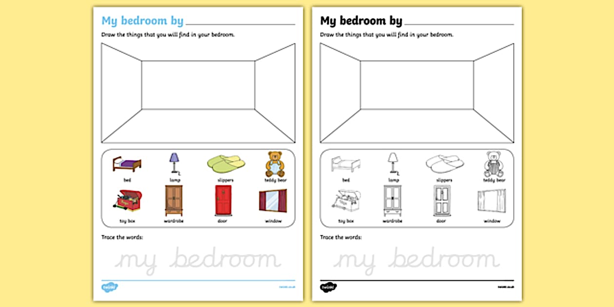 My Bedroom Aistear Follow On Worksheet (Teacher-Made)