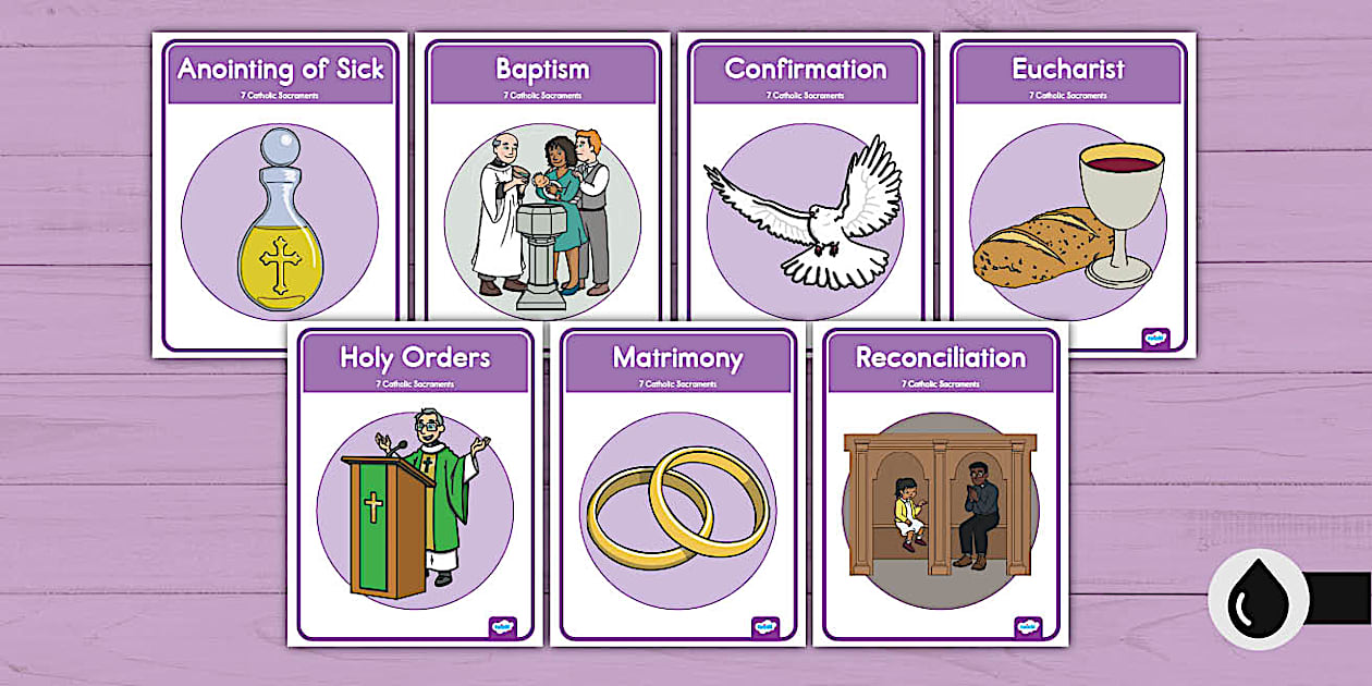 7 Sacraments Display Posters (teacher made) - Twinkl