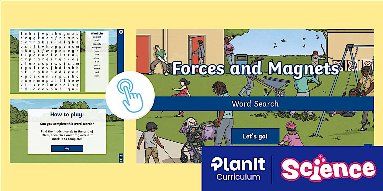 Forces and Magnets Word Search (teacher made) - Twinkl