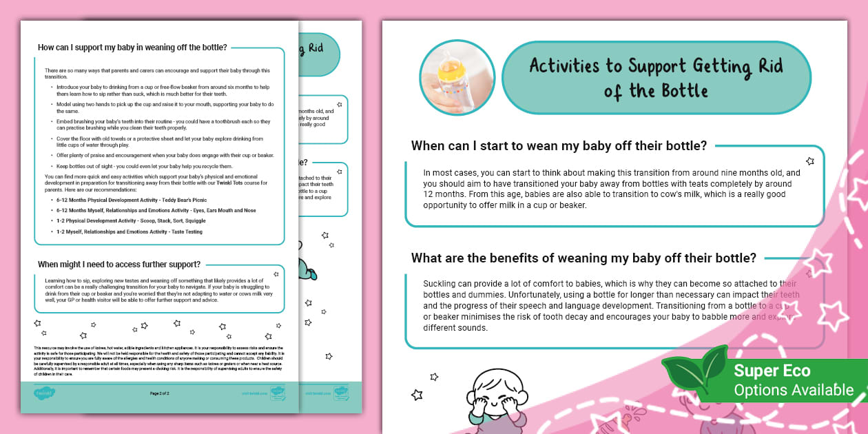 FREE! - Activities to Support Getting Rid of the Bottle