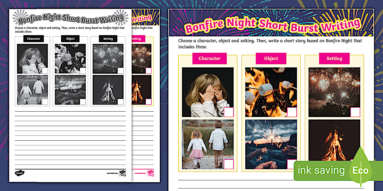KS2 Bonfire Night Short Burst Writing Template - Twinkl