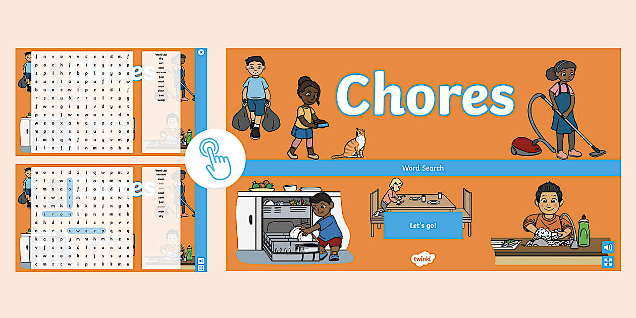 Chores Interactive Word Search (teacher made) - Twinkl