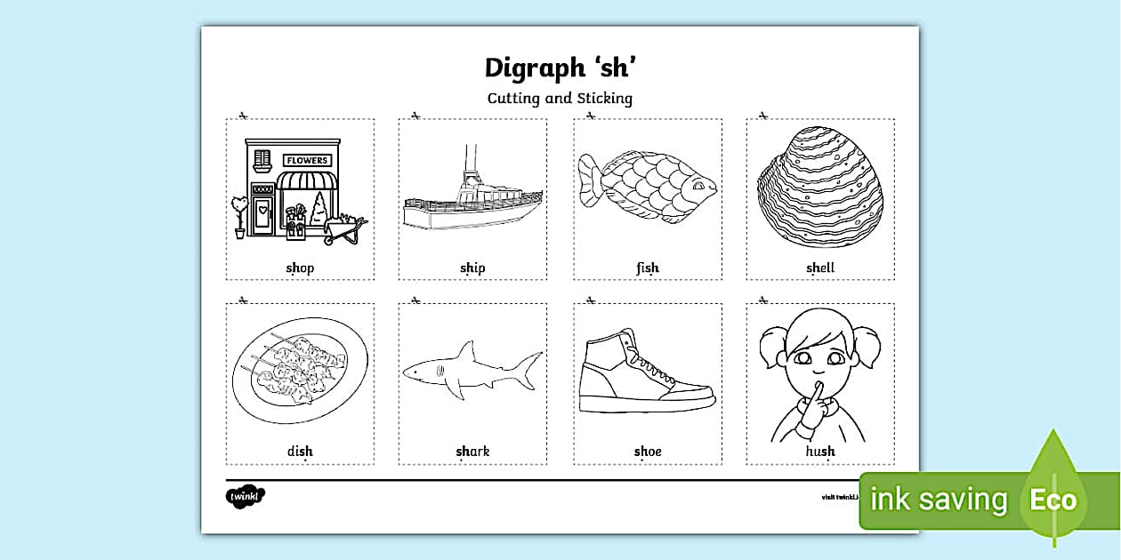 Digraph 'sh' Activity Sheet (teacher made) - Twinkl
