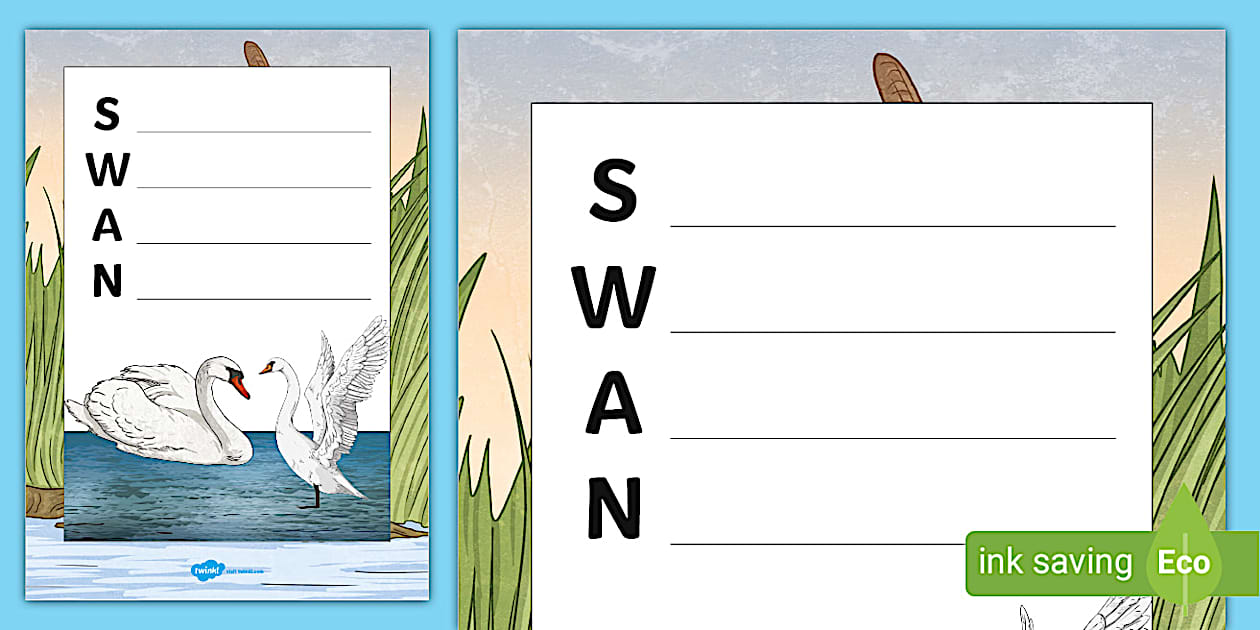 Swan Poem - Swan Acrostic Poem Template (Teacher-Made)