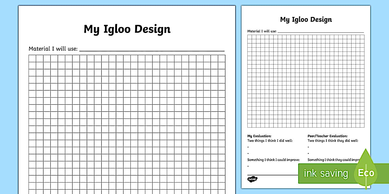 KS1 Igloo Design Worksheet / Worksheet (teacher made)