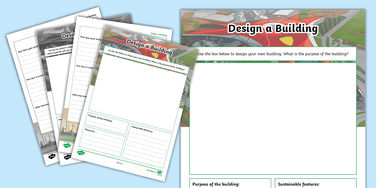 Design a Building Worksheet - Twinkl Design Technology