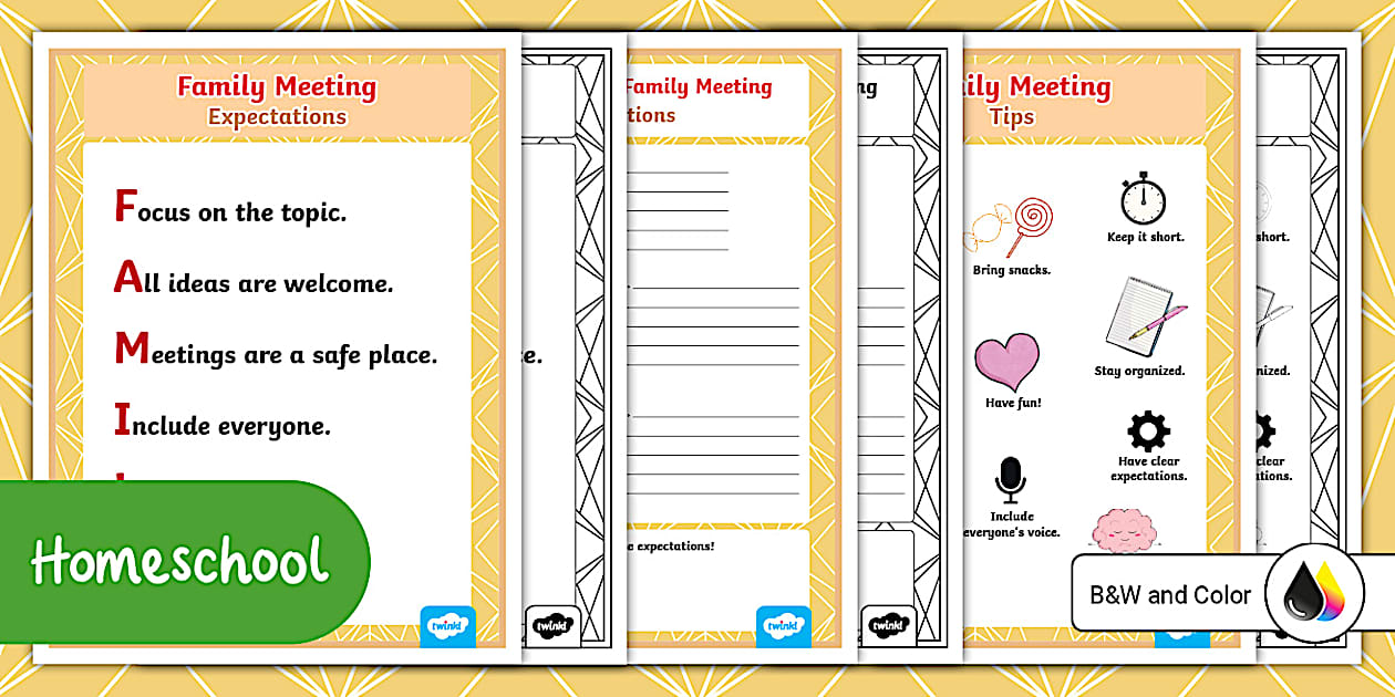 Family Meeting Expectations Posters (Teacher-Made) - Twinkl