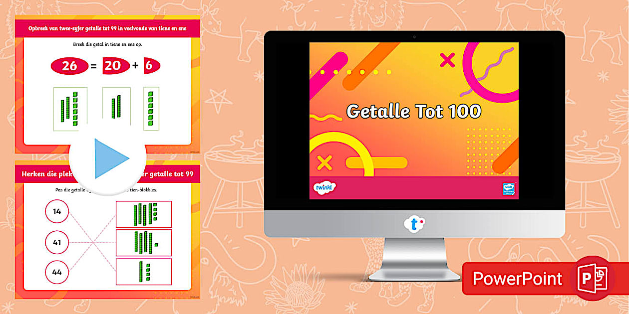 Plekwaarde van Twee-syfergetalle Powerpoint (Lehrer gemacht)