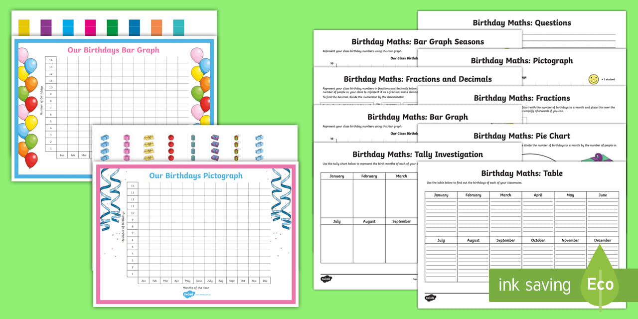 Birthday Graph Activity Pack (teacher made) - Twinkl