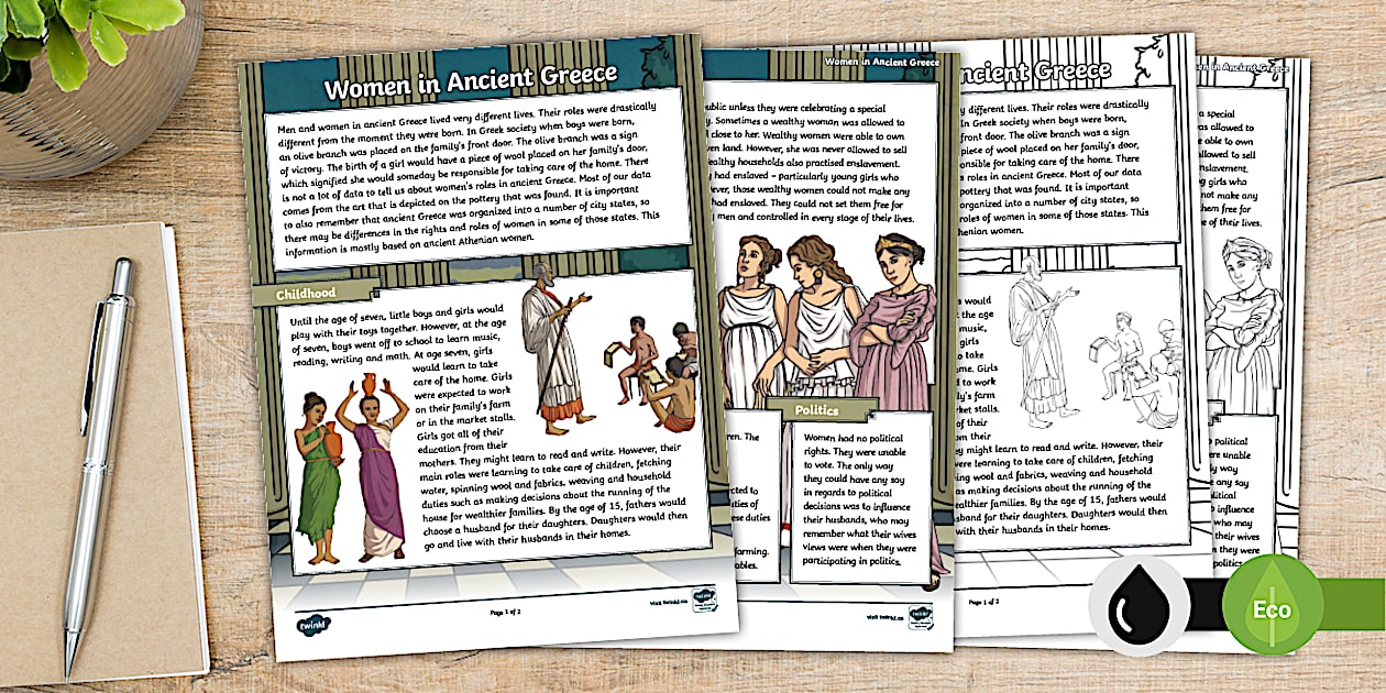 Women in Ancient Greece Fact File (Lehrer gemacht) - Twinkl