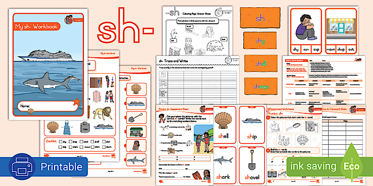 Grade 1 Phonics Pack sh-