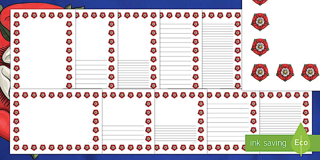 Tudor Rose Page Borders (teacher made) - Twinkl