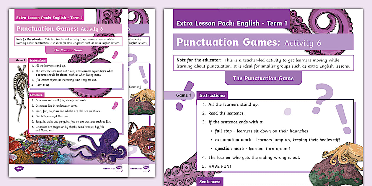 Gr 4 Extra English Lessons: Punctuation Games - Activity 6