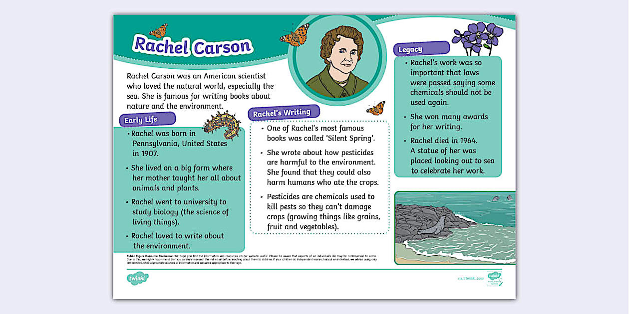KS1 Rachel Carson Fact File (teacher made) - Twinkl