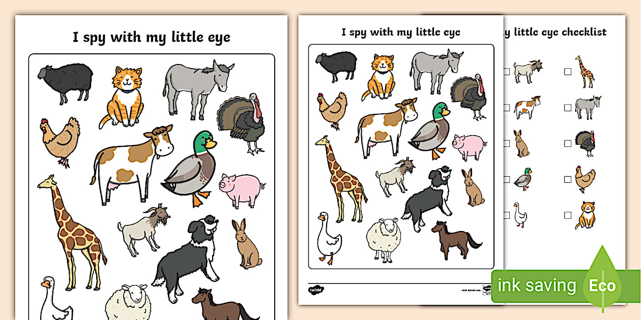 Editable I Spy With My Little Eye Farm Odd One Out Activity