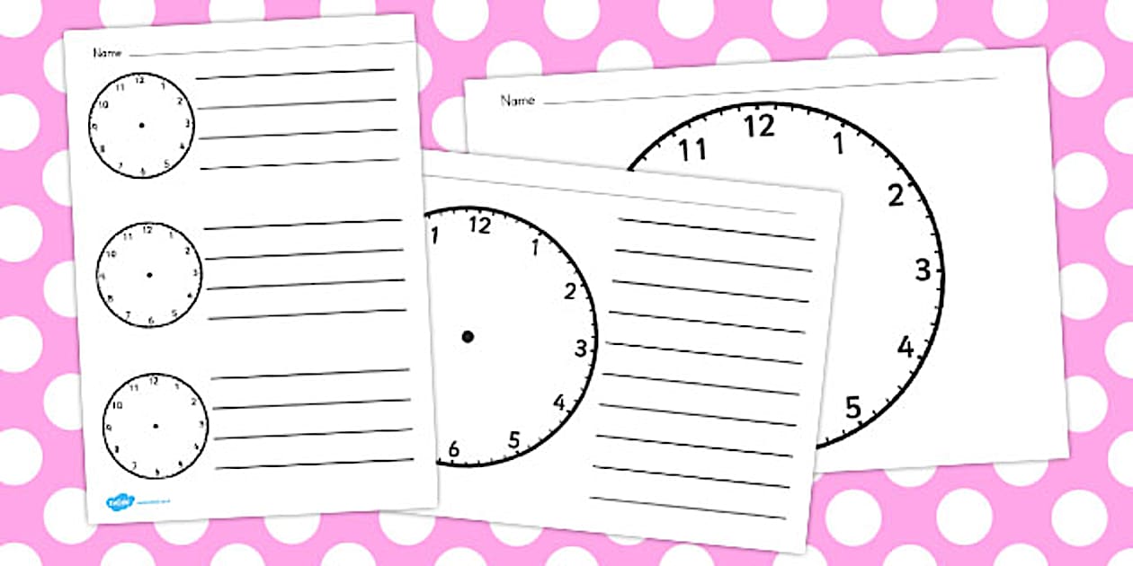 Blank Clock Templates - Twinkl