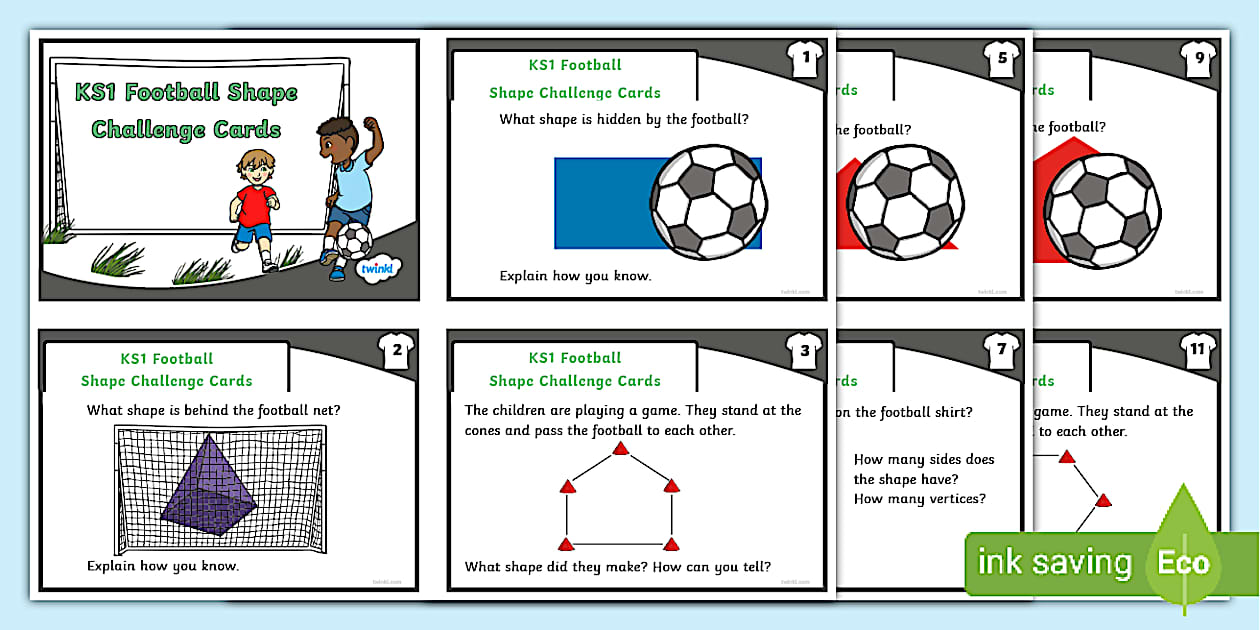 👉 KS1 Football Shape Challenge Cards (teacher made)