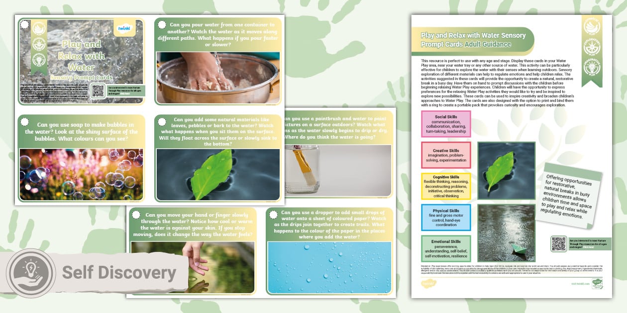 Play and Relax with Water Sensory Prompt Cards