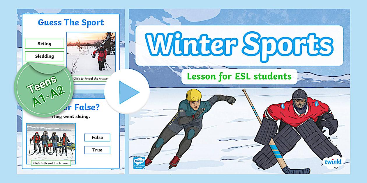 ESL Winter Sports PPT [Teens, A1-A2] - Twinkl