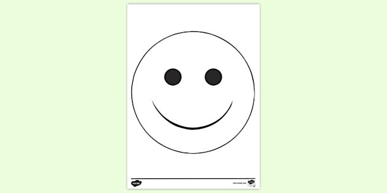 Smiley Face Colouring Sheet | Colouring Sheets - Twinkl