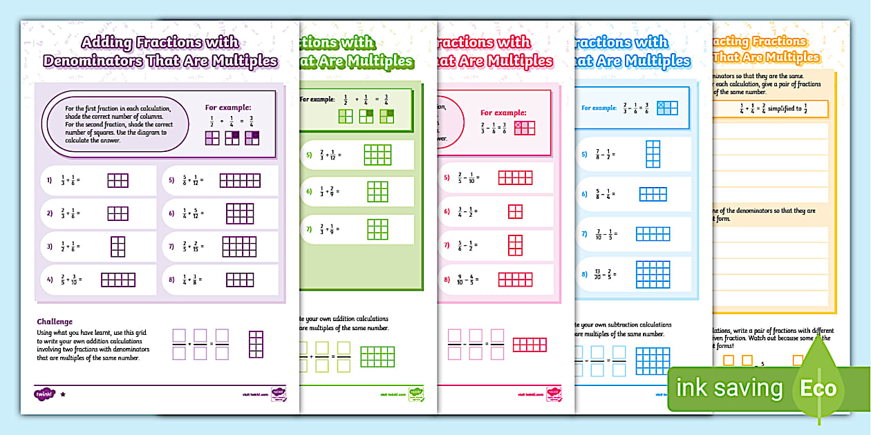 Adding and Subtracting Fractions with Denominators That Are Multiples