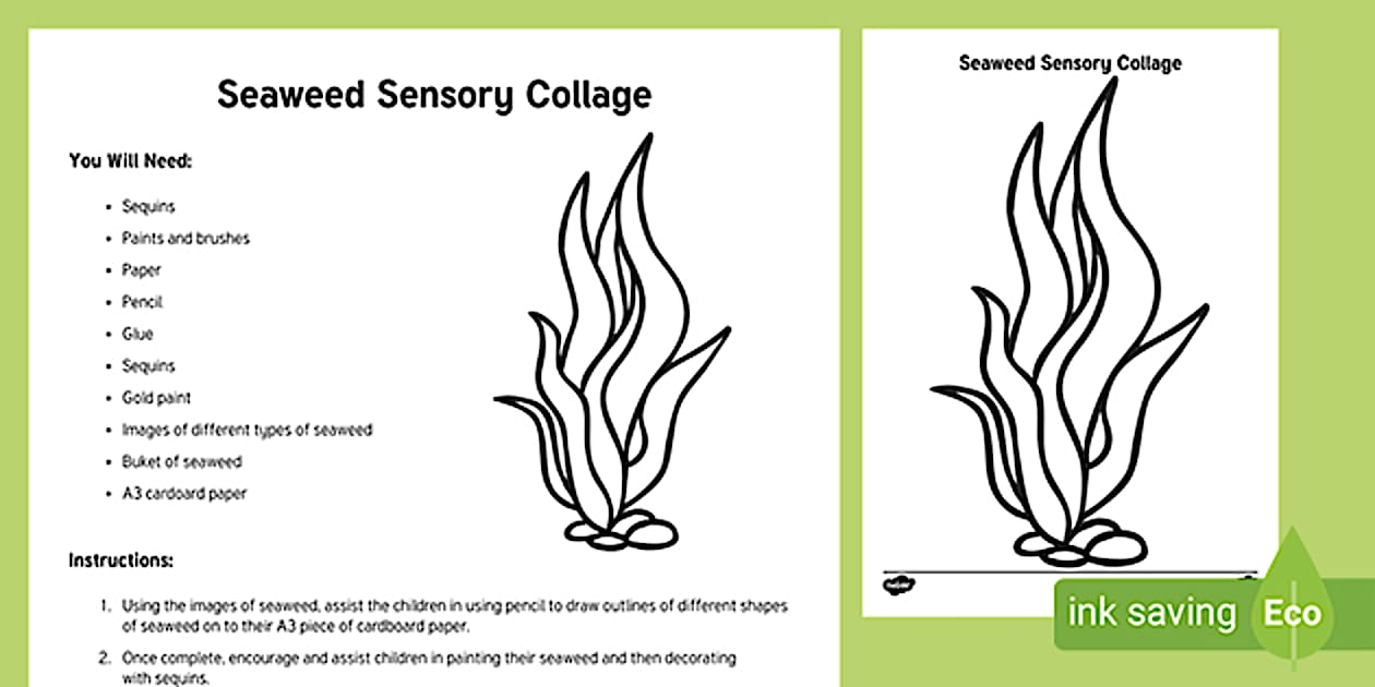 Editable Seaweed Sensory Collage Activity (teacher made)