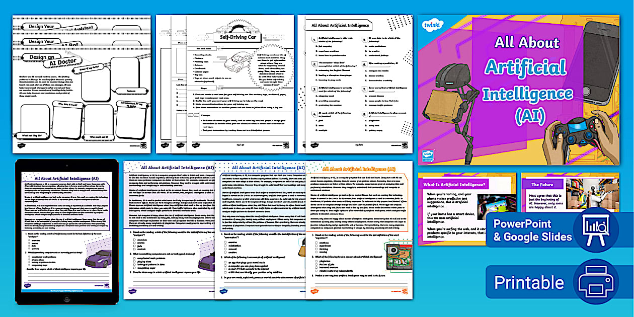 All About Artificial Intelligence (AI) Lesson Pack for 6th-8th Grade