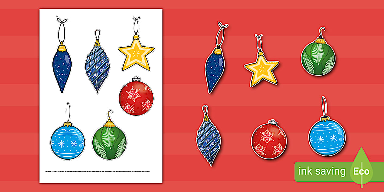 Small Bauble Cut-Outs (Teacher-Made) - Twinkl