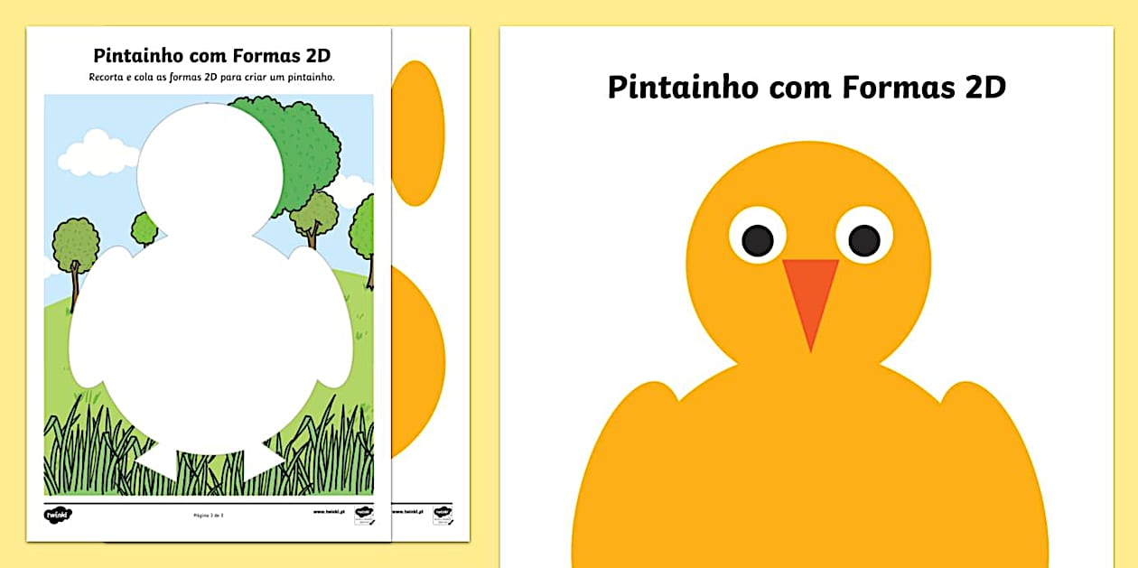 Pintainho com Formas Geométricas 2D (teacher made) - Twinkl