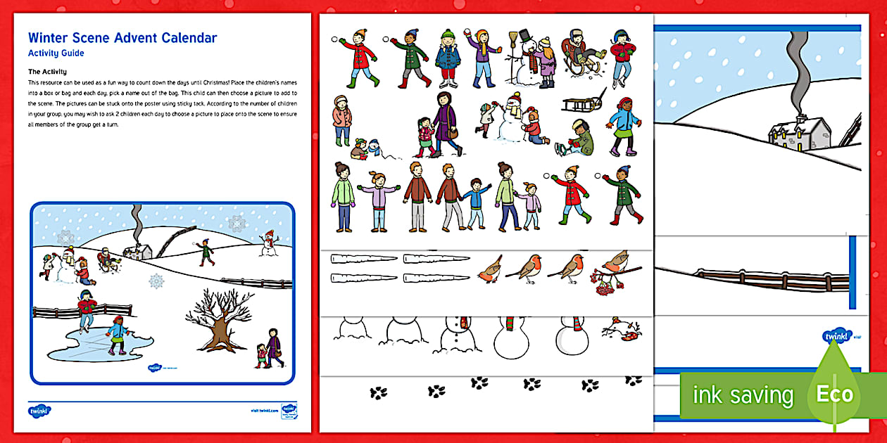 Winter Scene Advent Calendar | Poster and Resource Pack