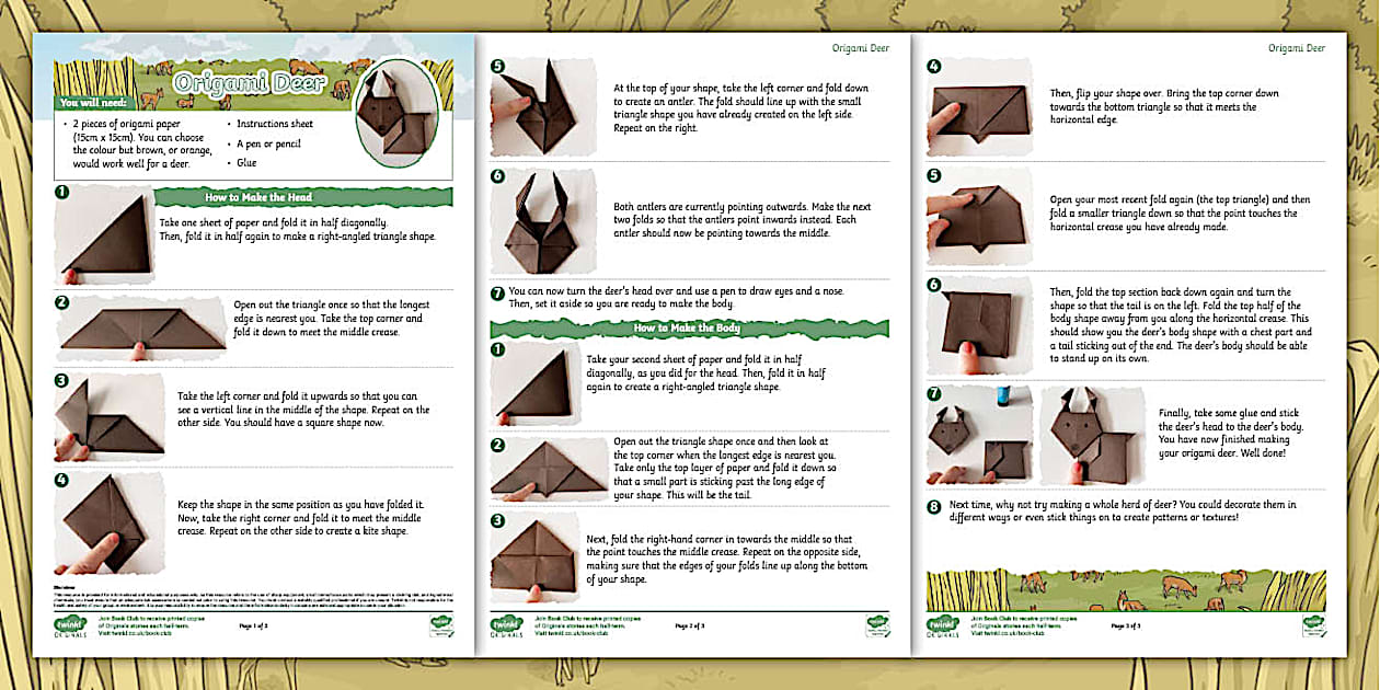Origami Deer Craft Activity | Twinkl Originals KS2 - Twinkl