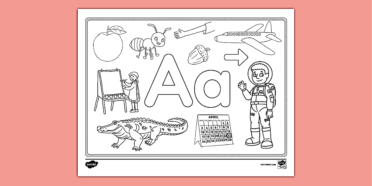 Letter A Coloring Page (creat de profesori) - Twinkl
